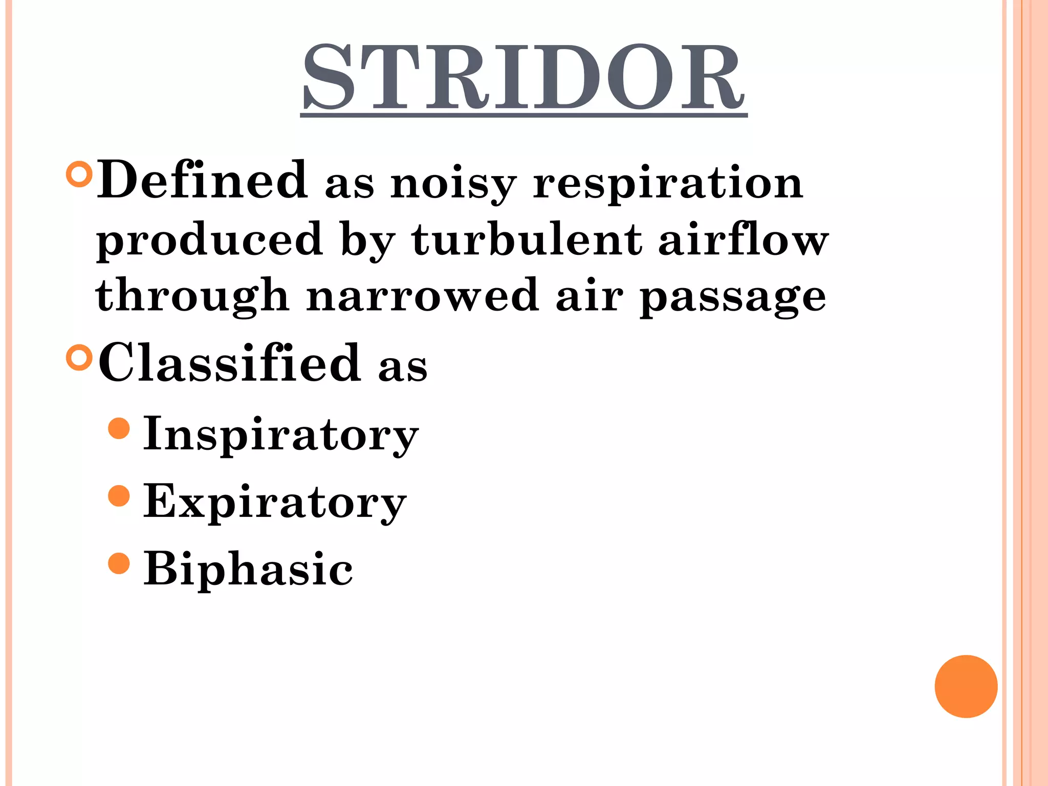 Congenital lesions of larynx and stridor management | PPT