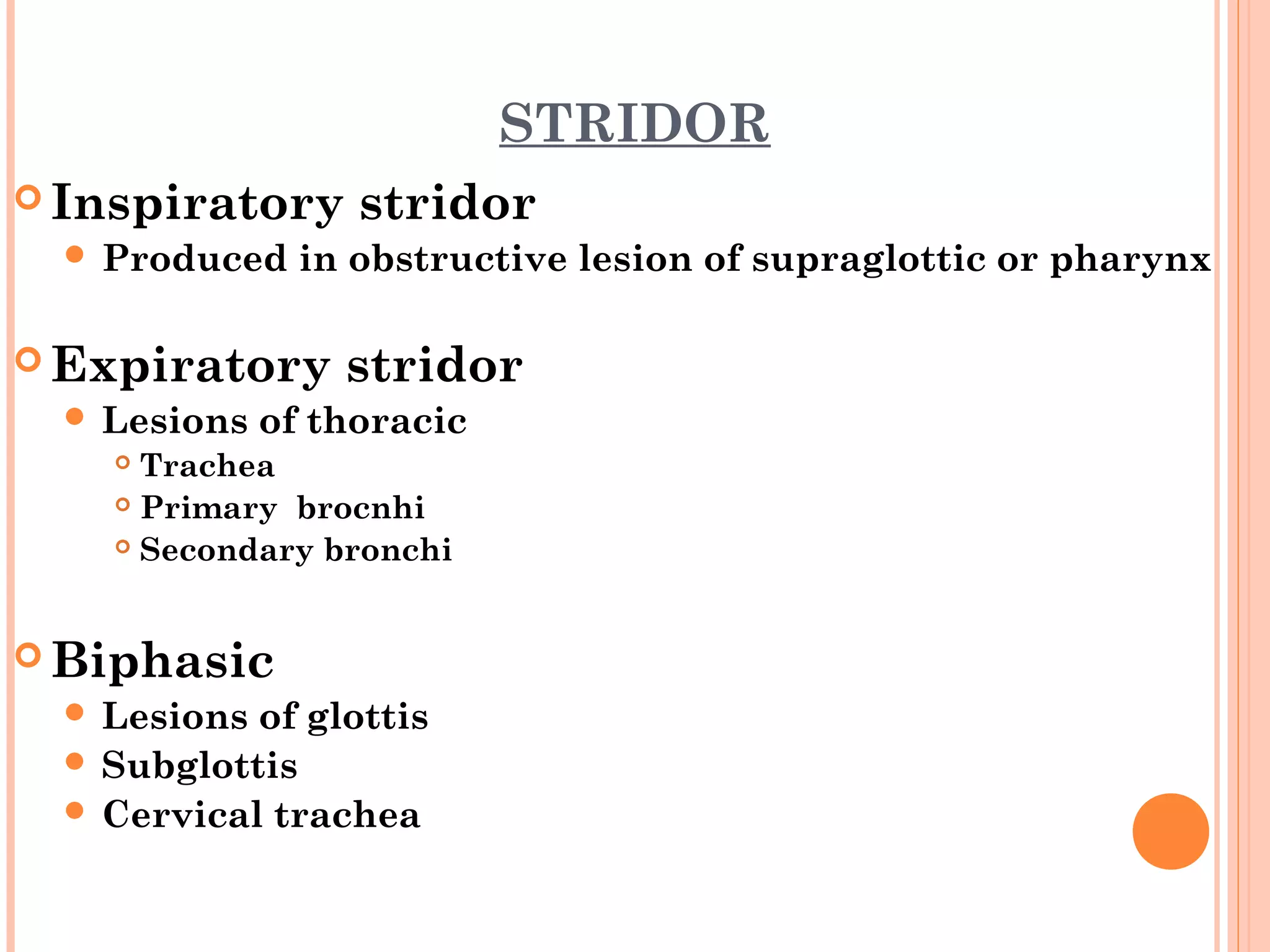 Congenital lesions of larynx and stridor management | PPT
