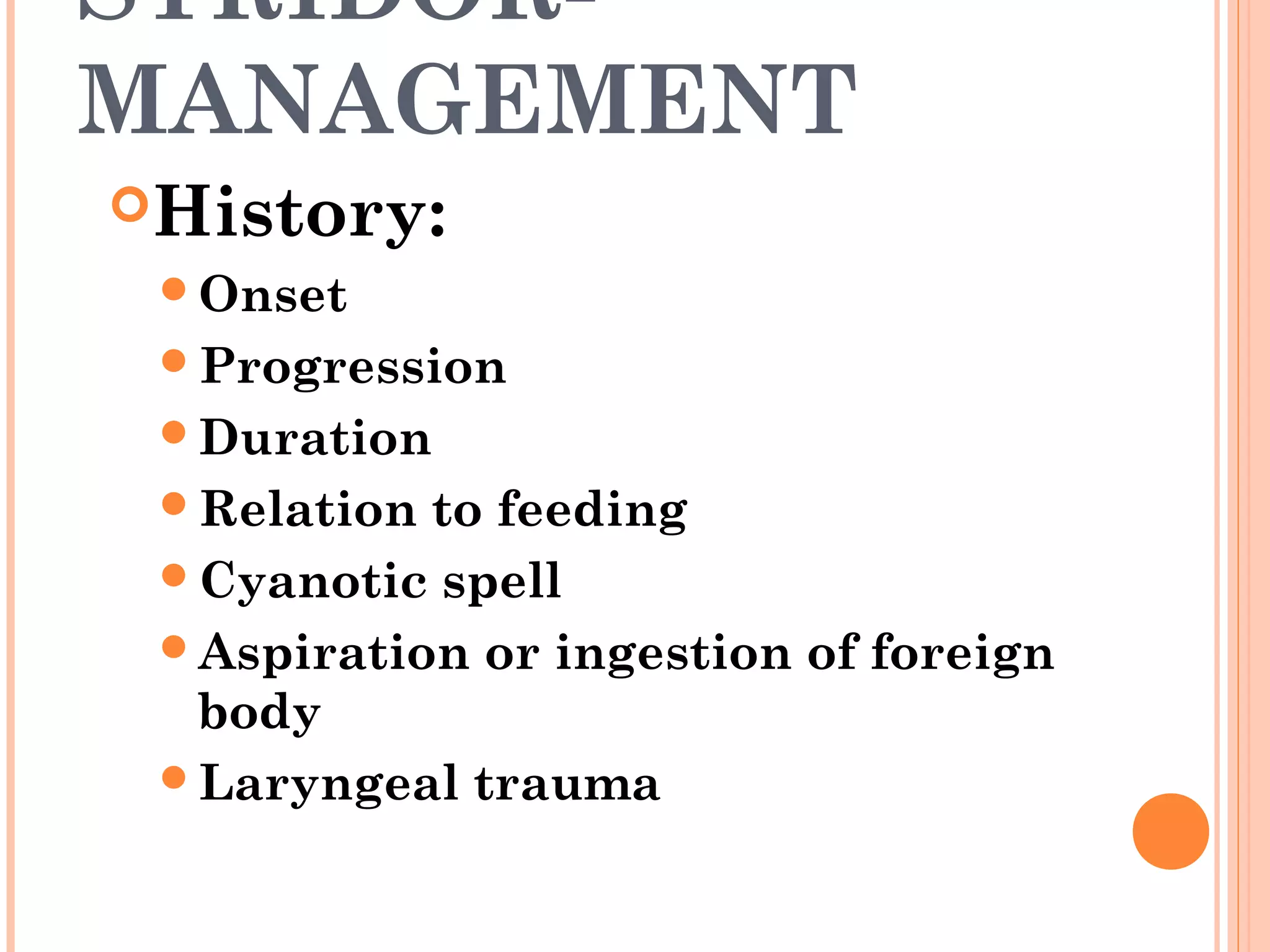 Congenital lesions of larynx and stridor management | PPT