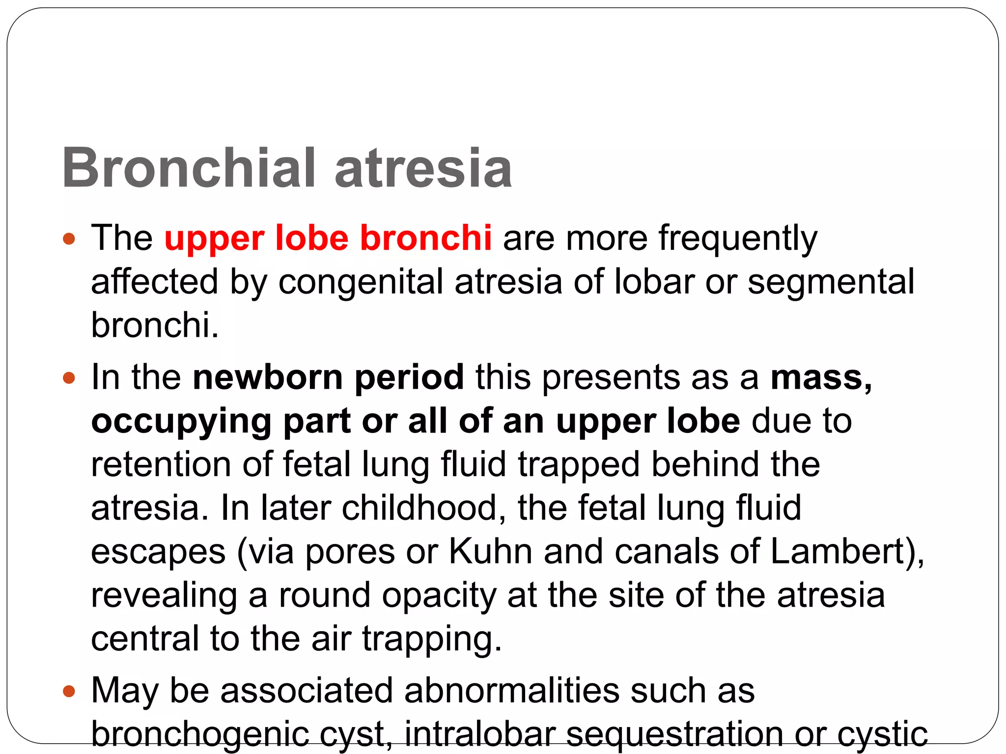 Congenital lung diseases | PPTX