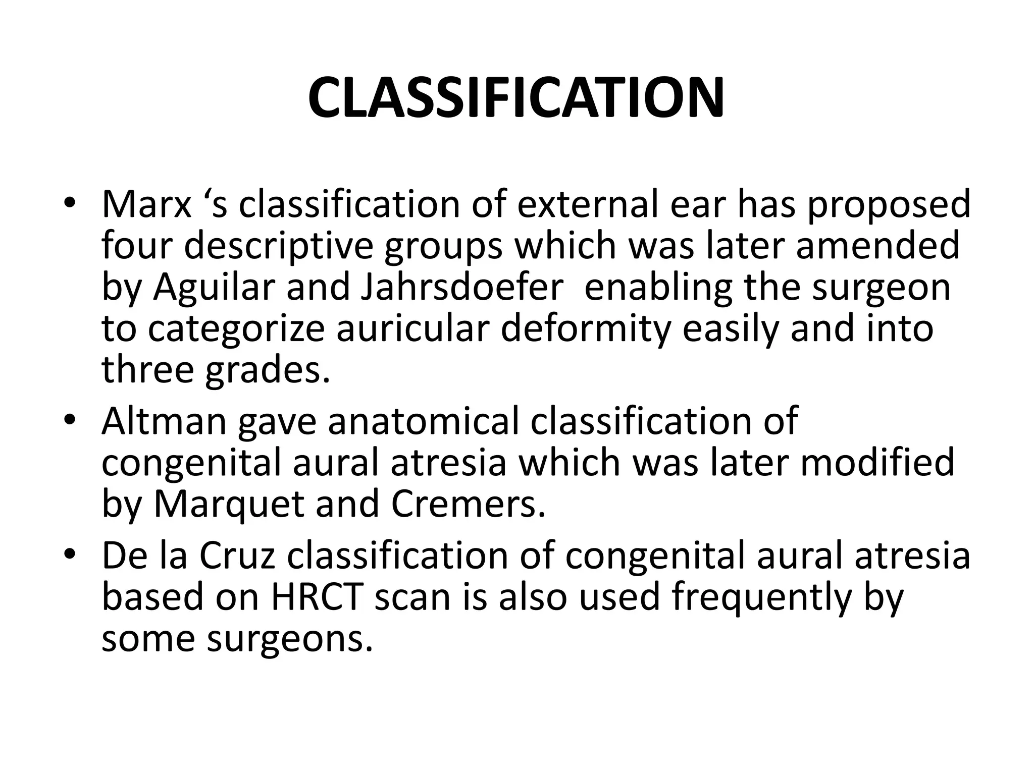Congenital malformation of external ear and it’s management | PPTX