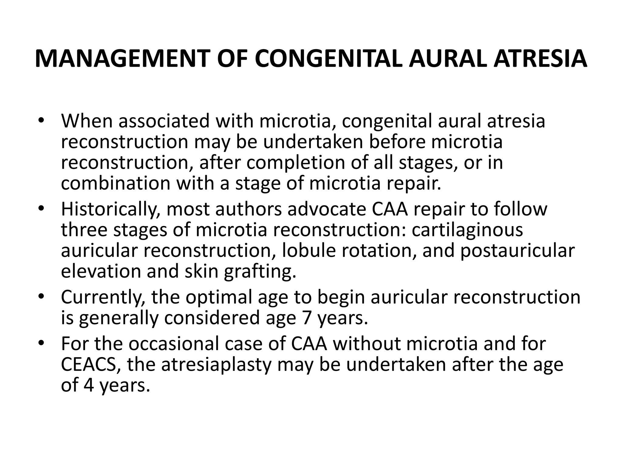 Congenital malformation of external ear and it’s management | PPTX