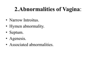 Congenital malformation of female reproductive organ | PPTX