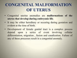 Congenital Malformation Of Uterus And Vagina 2 Pptx