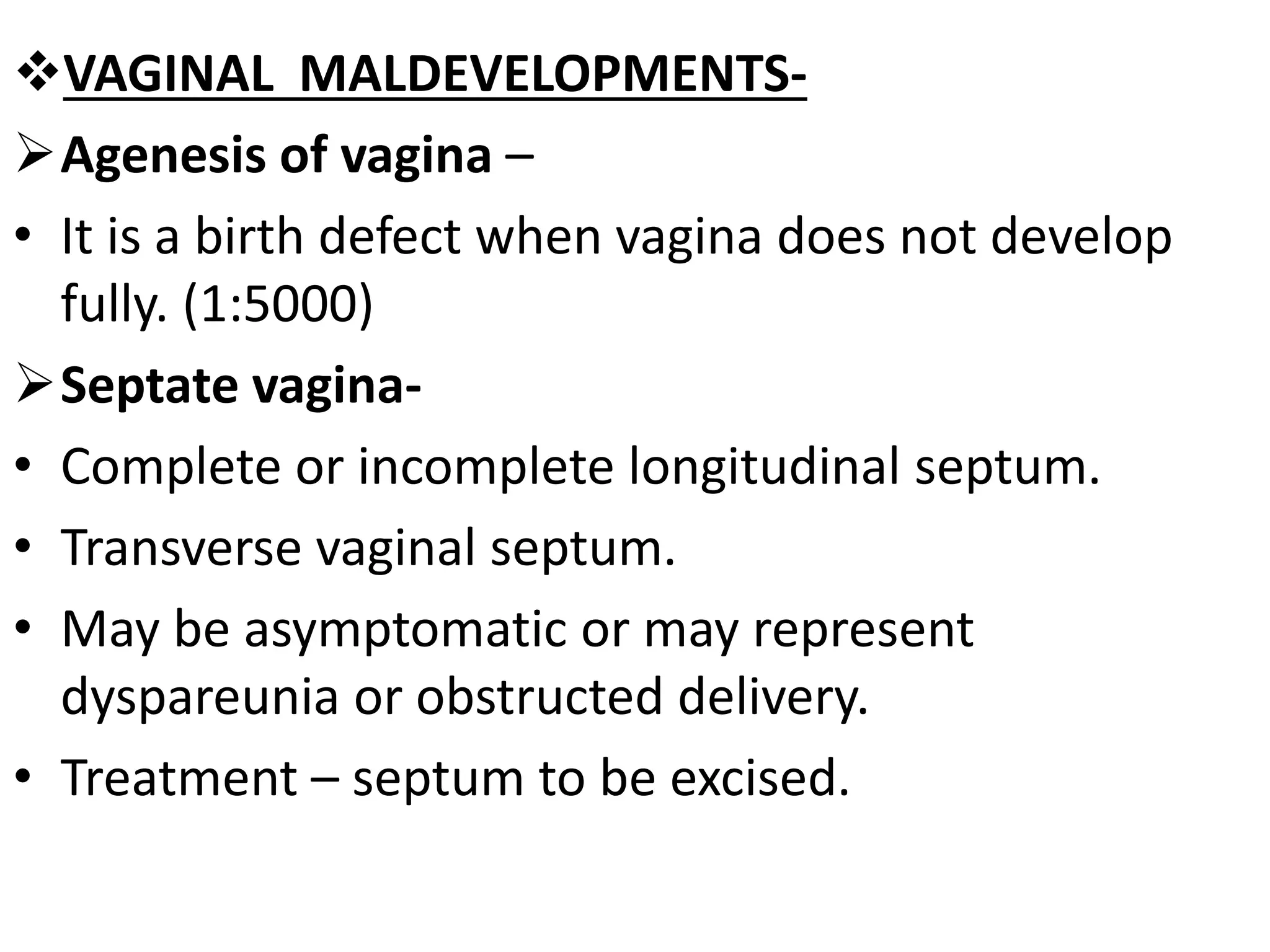 Congenital malformations of female genital tract ppt | PPTX