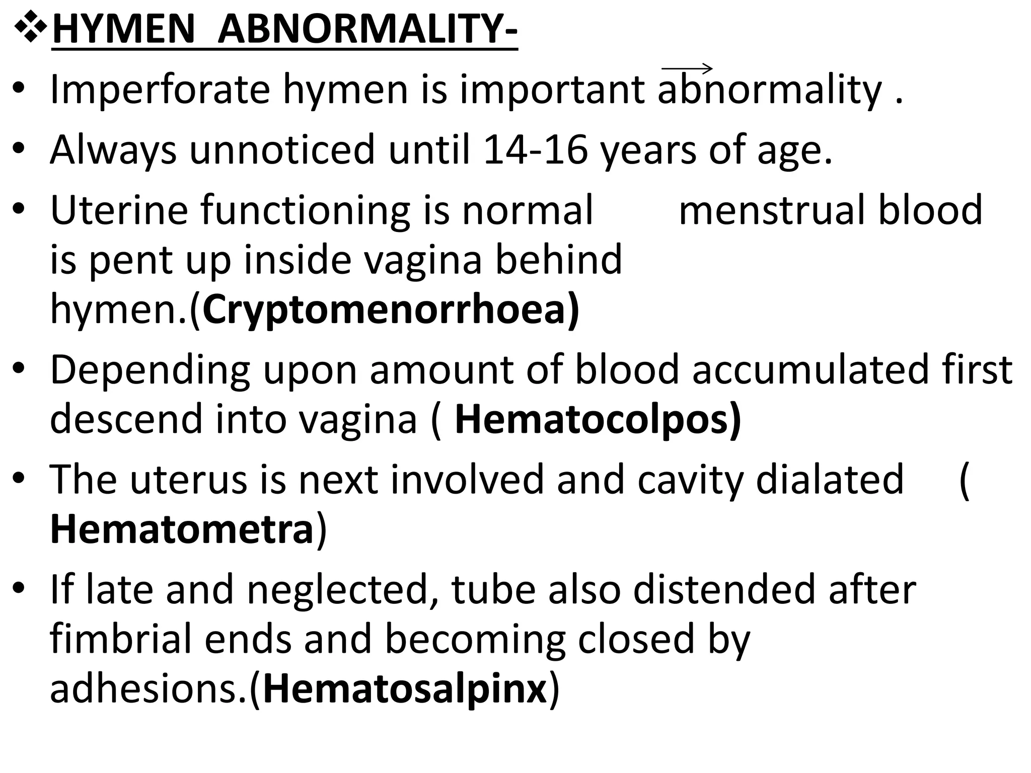 Congenital Abnormalities Of Genital Tract Vaginal Defects