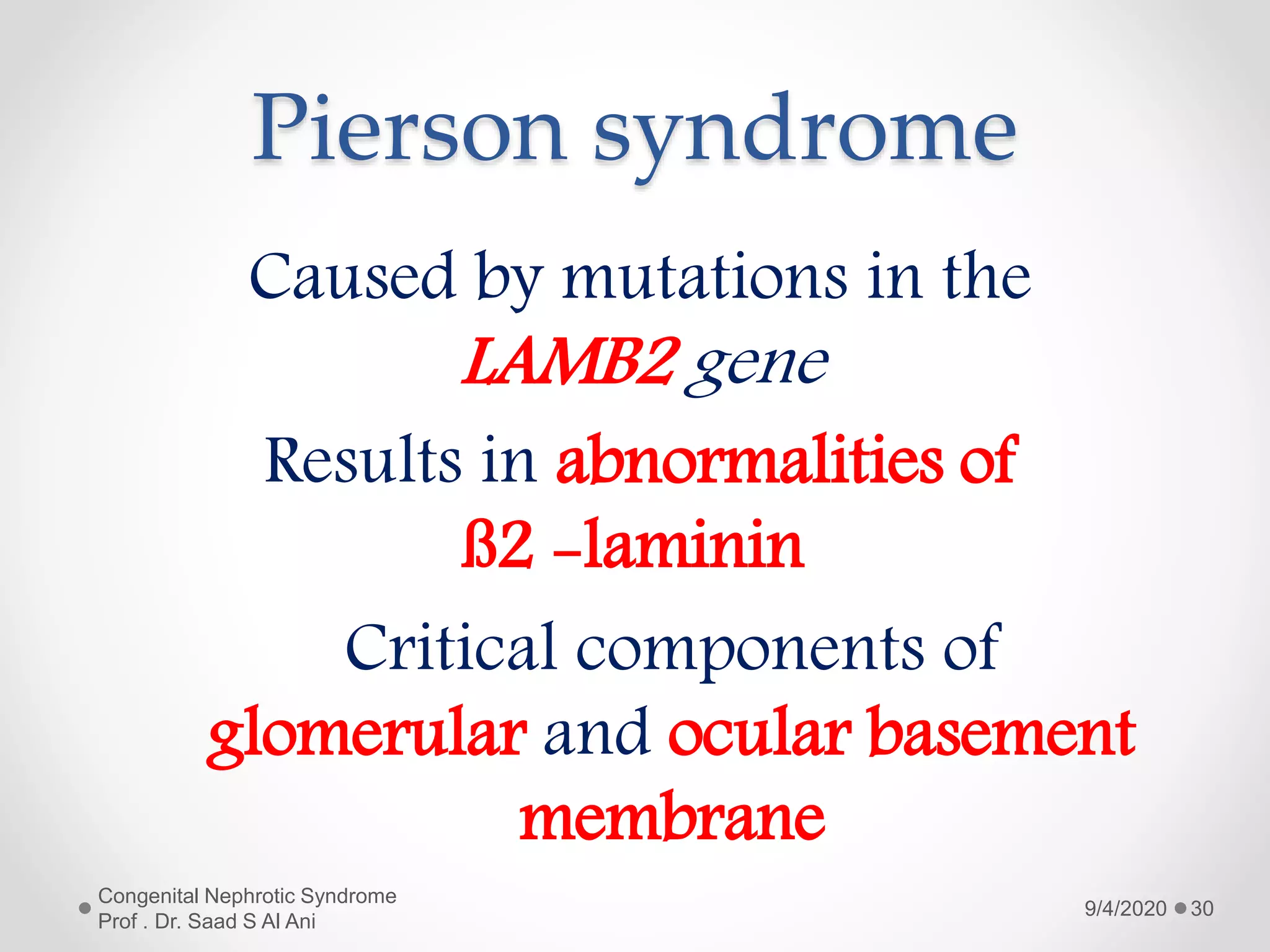 Congenital nephrotic syndrome | PPTX
