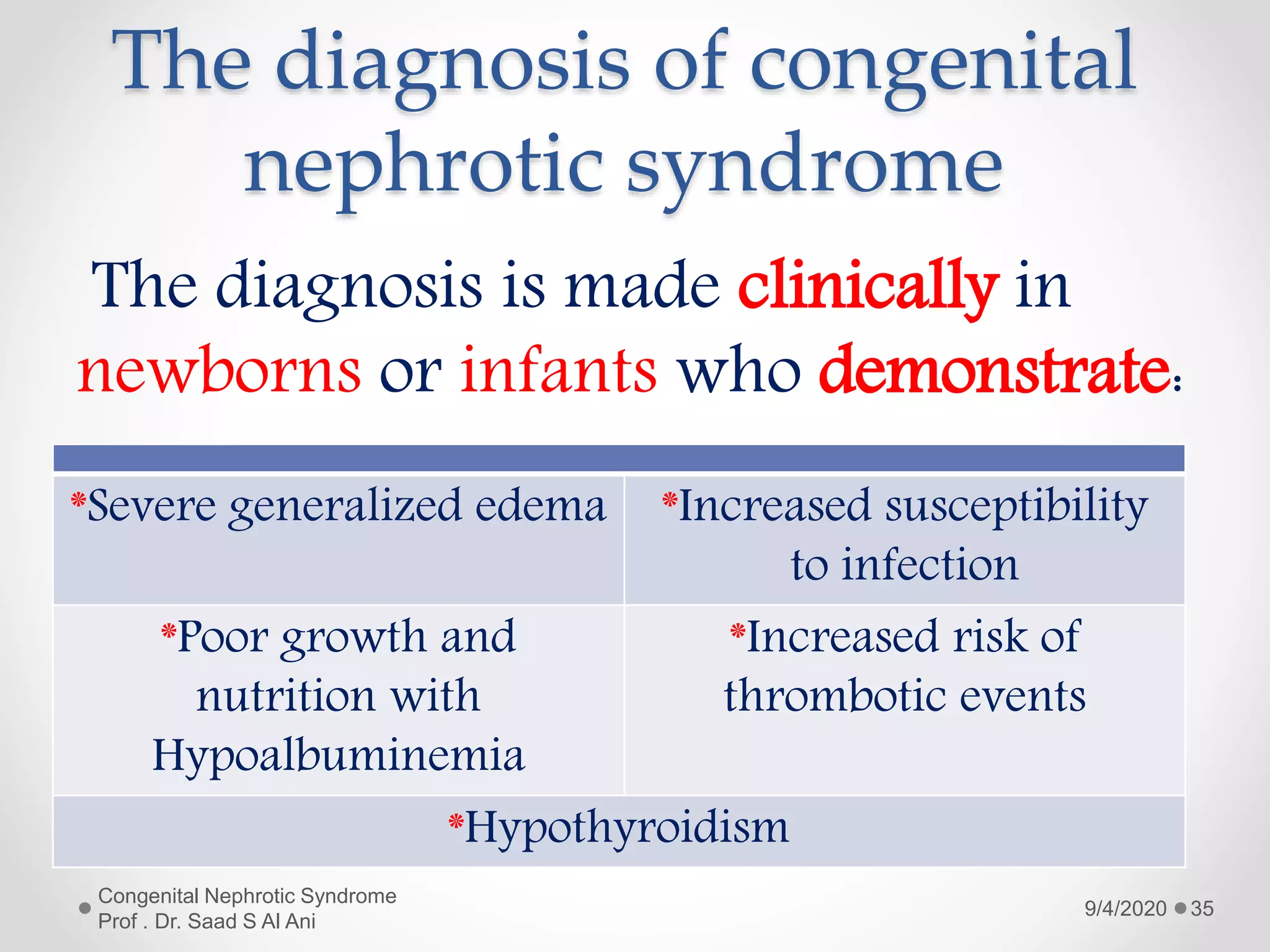 Congenital nephrotic syndrome | PPTX | Genetics | Science