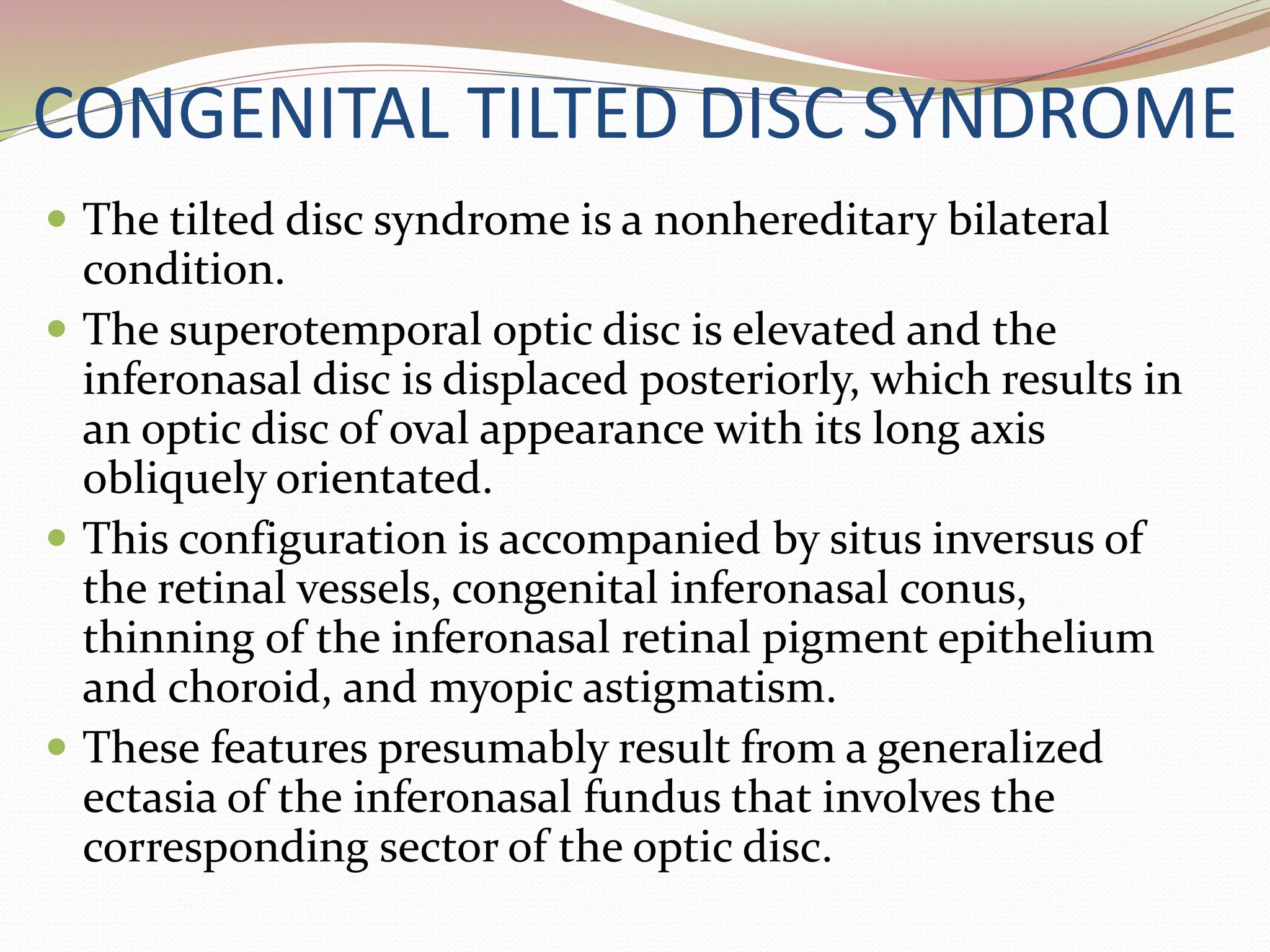 Congenital optic disc anomalies | PPTX