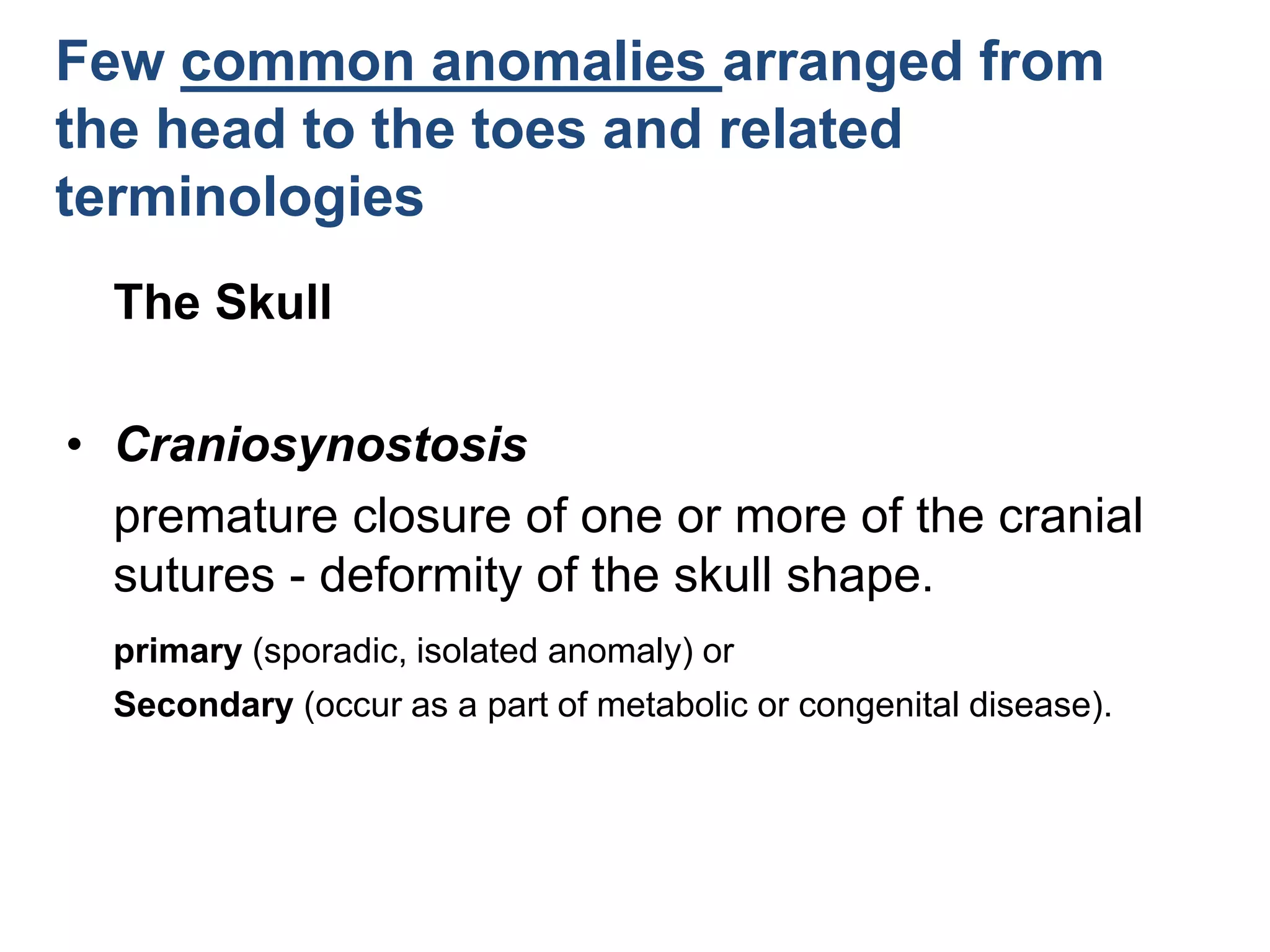 Congenital skeletal anomalies | PPTX