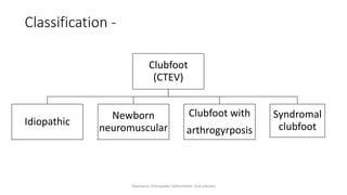 CONGENITAL TALIPES EQUINOVARUS (CLUBFOOT) Physiotherapy Dr. Apurva ...