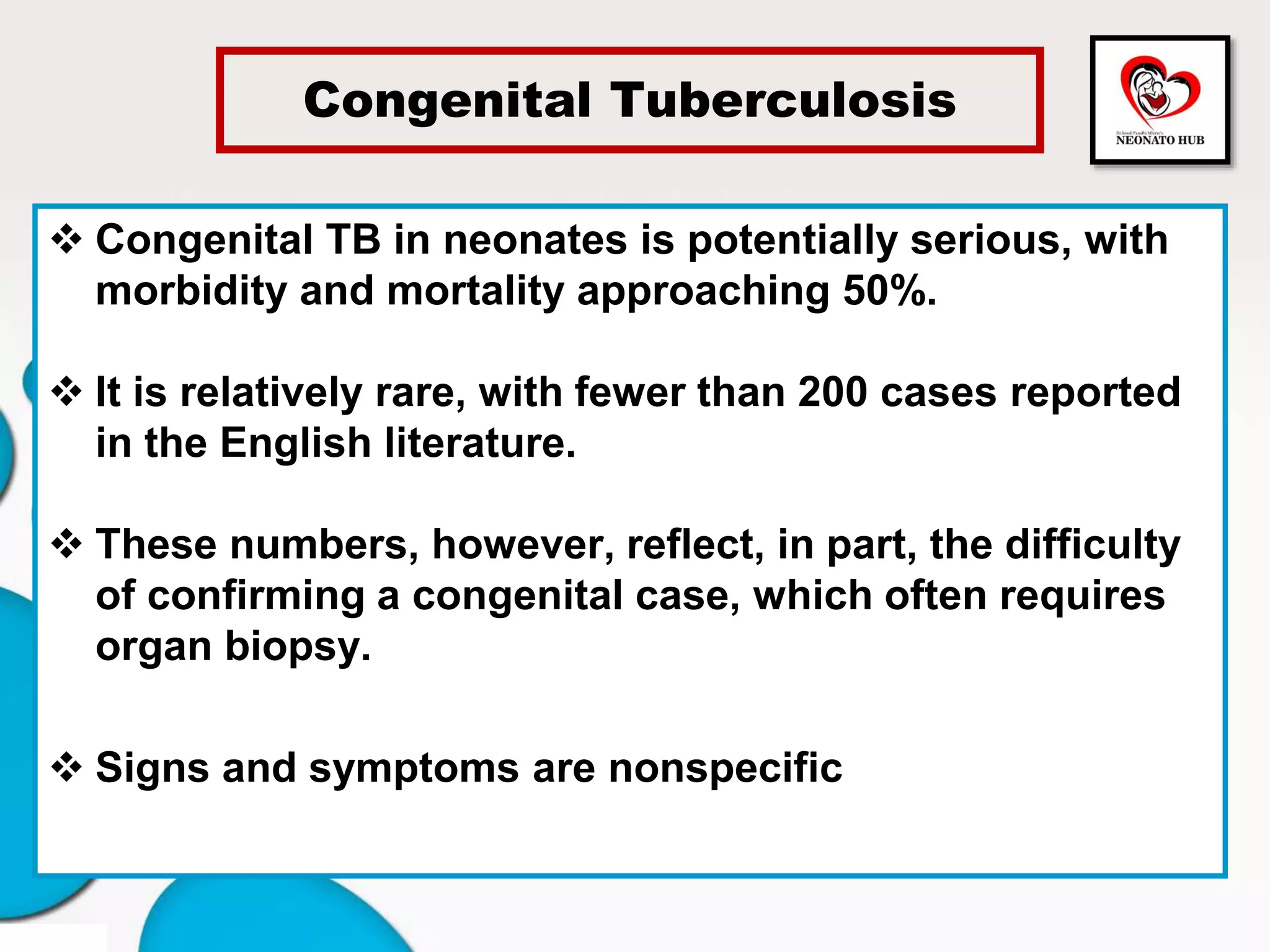 Congenital Tuberculosis (Updated in 2020) | PPT