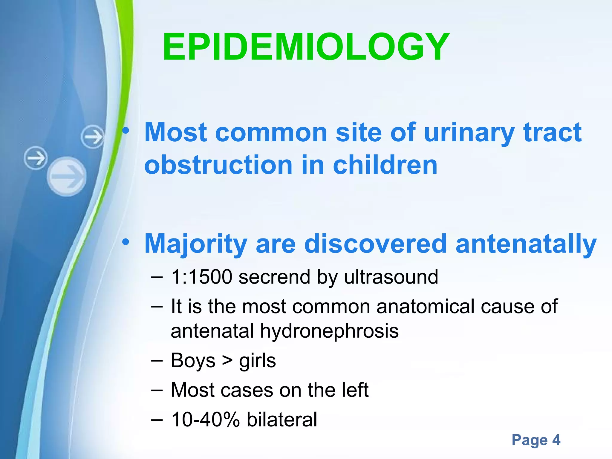 Congenital ureteropelvic (upj) obstruction | PPT