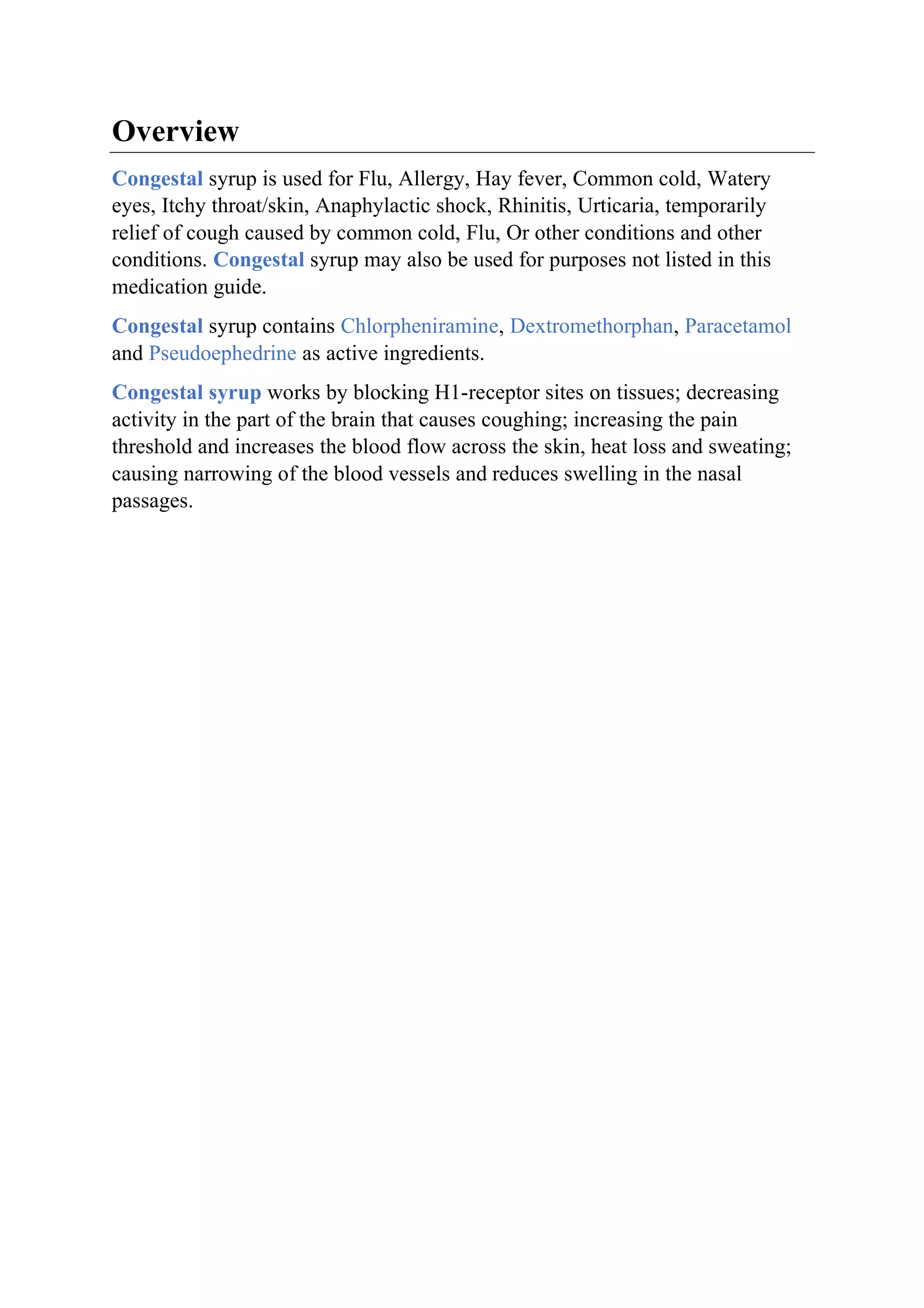 Congestal Syrup | PDF