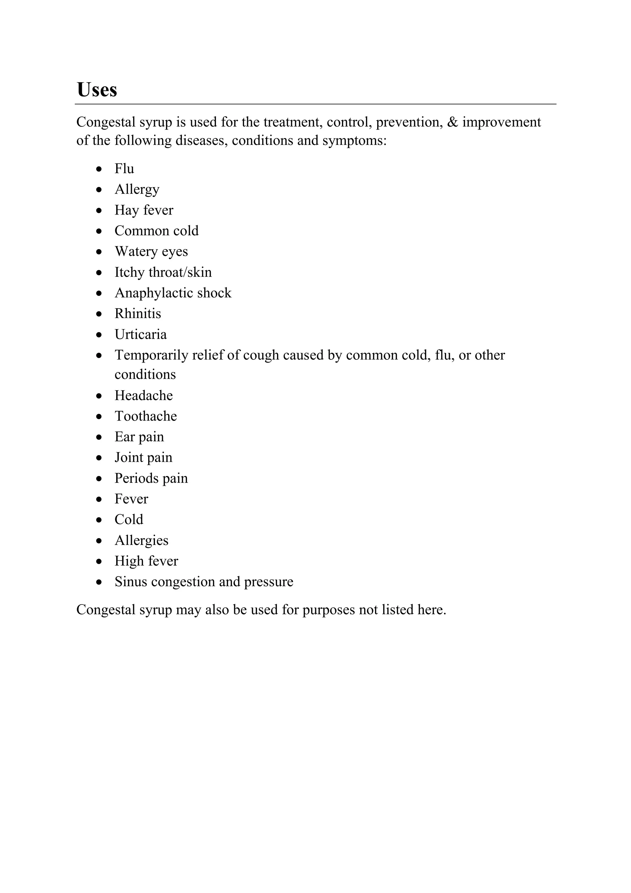 Congestal Syrup | PDF