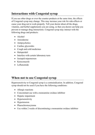 Congestal Syrup | PDF