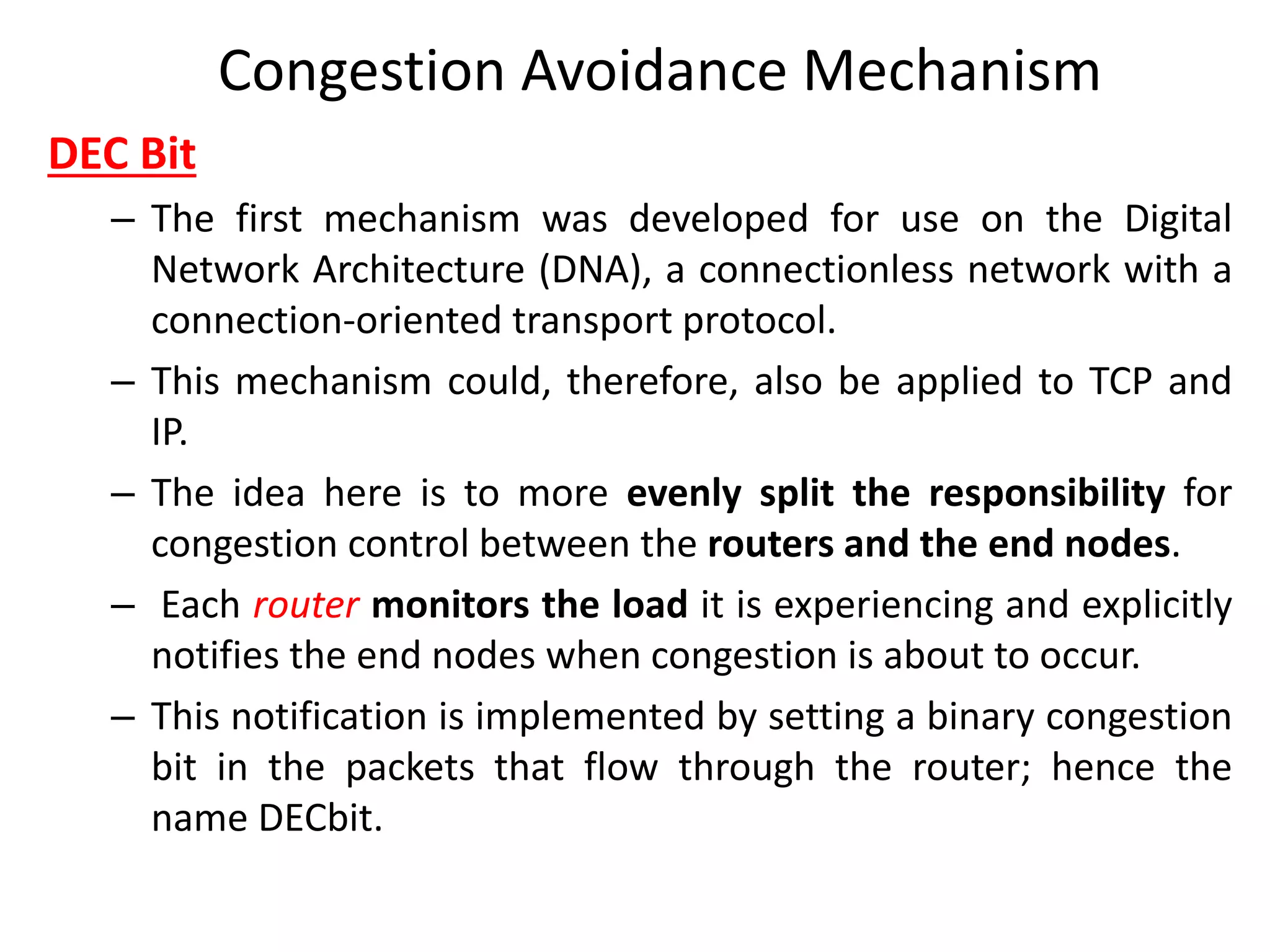 Congestion avoidance in TCP | PPSX