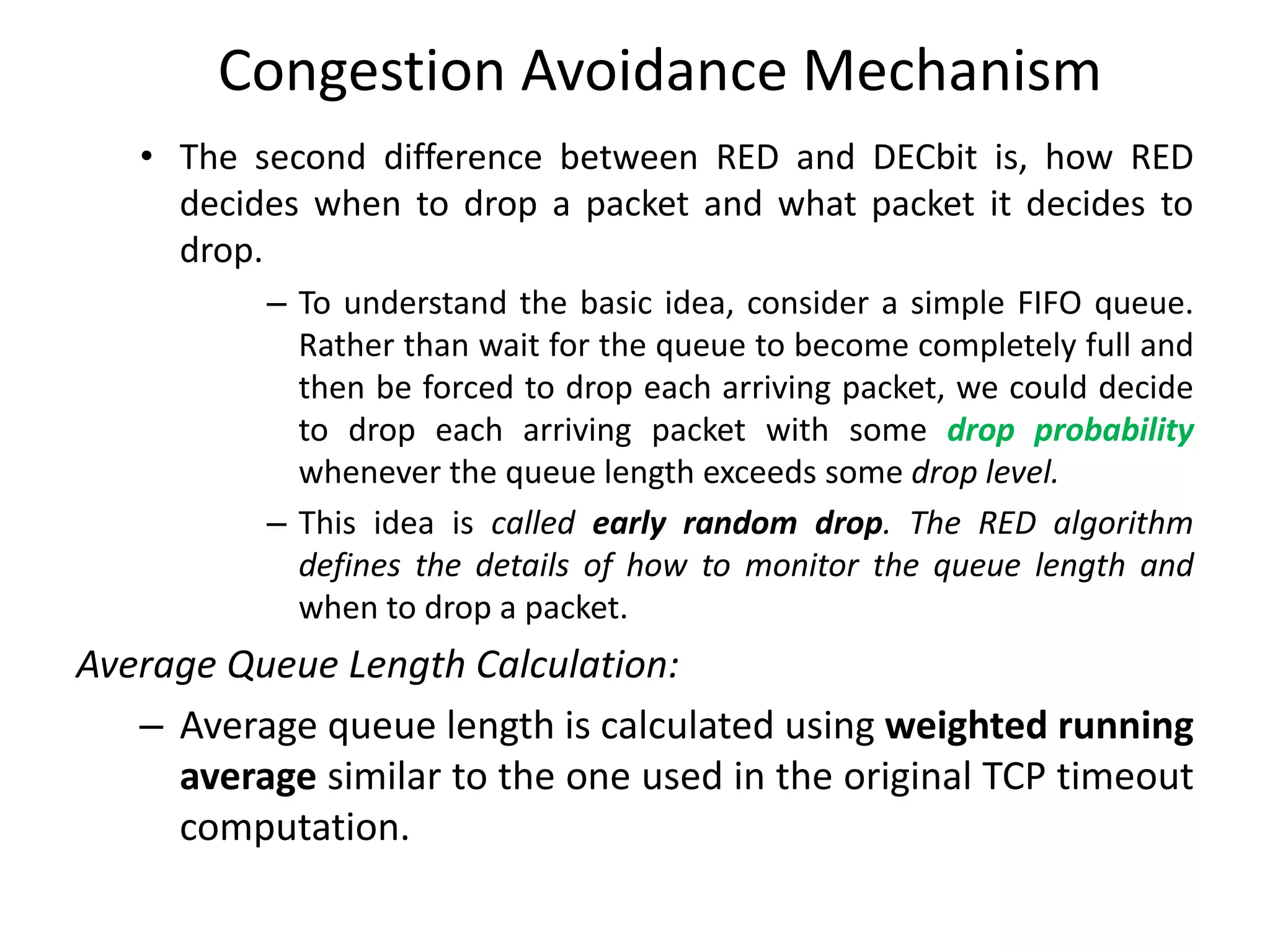Congestion avoidance in TCP | PPSX
