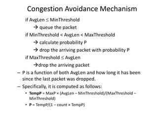 Congestion avoidance in TCP | PPSX