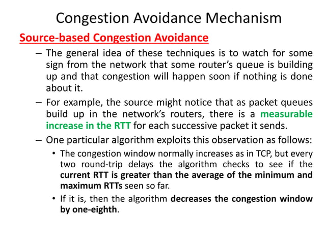 Congestion Avoidance In Tcp Ppt 