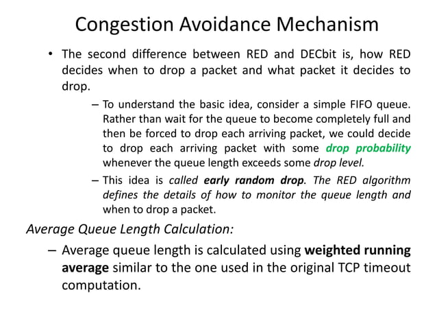 Congestion avoidance in TCP | PPSX
