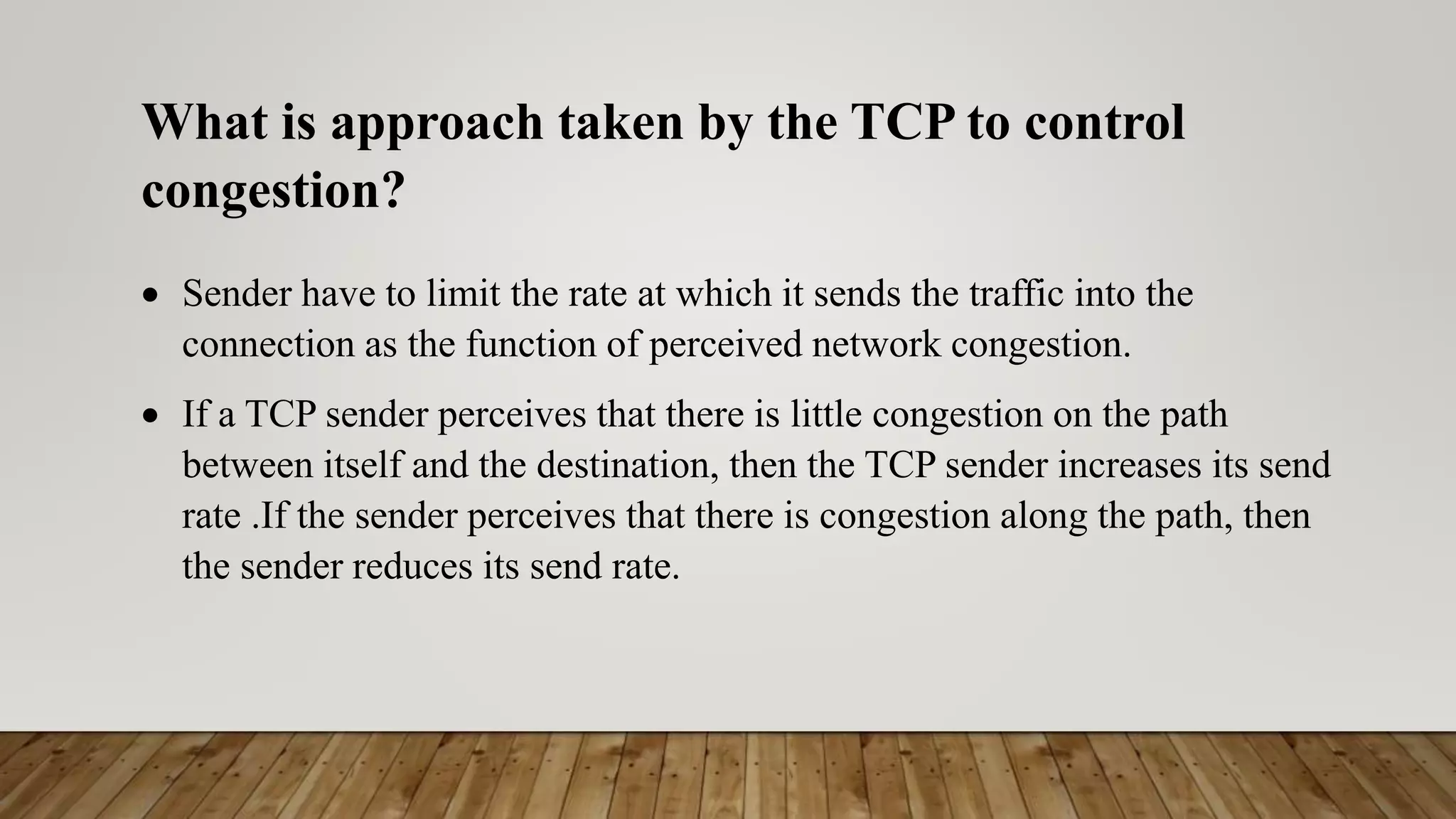 CONGESTION AVOIDANCE.pptx | Computer Networking | Computing
