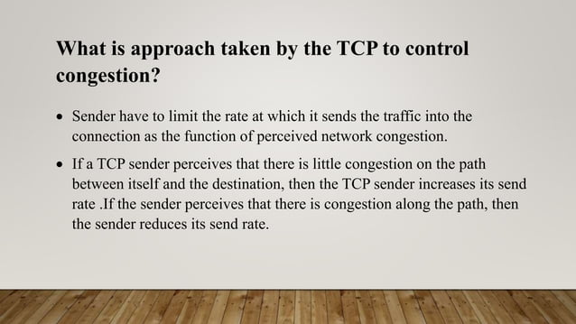 CONGESTION AVOIDANCE.pptx | Computer Networking | Computing