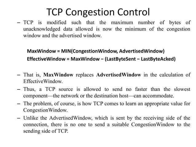 Congestion control in TCP | PPSX | Computer Networking | Computing