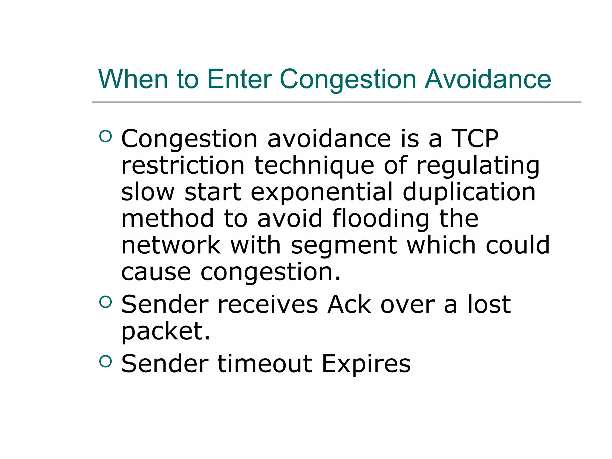 Congestion control avoidance | PPT