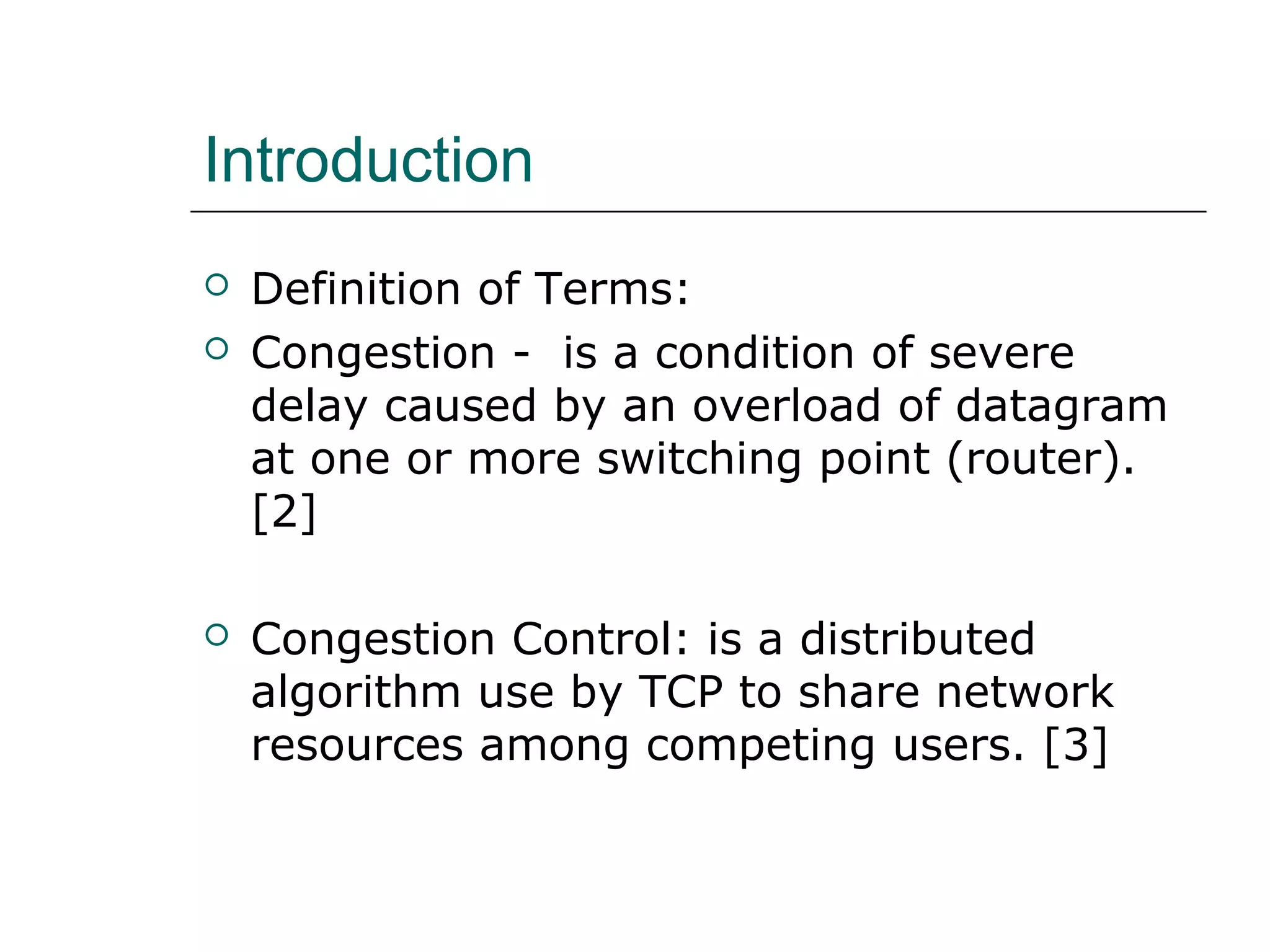 Congestion control avoidance | PPT | Computer Networking | Computing
