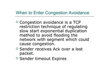 Congestion control avoidance | PPT | Computer Networking | Computing