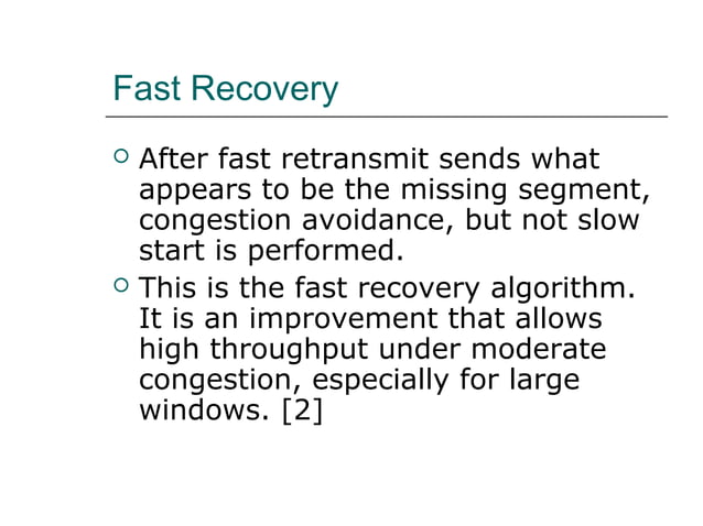 Congestion control avoidance | PPT | Computer Networking | Computing