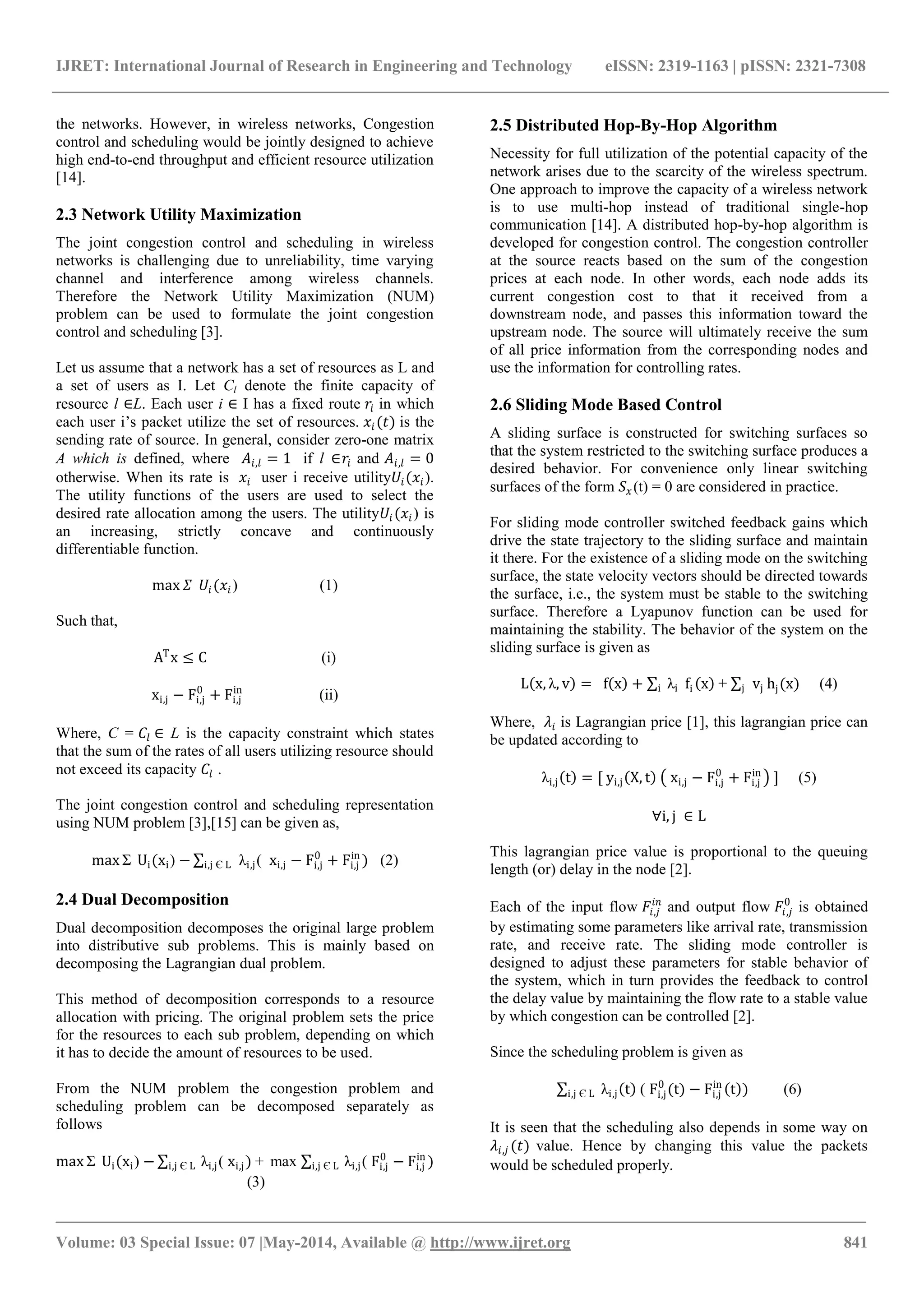 Congestion control based on sliding mode control and scheduling with prioritized queuing for ...