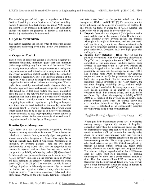 Congestion Control In Computer Networks Using A Modified Red Aqm Algorithm Pdf