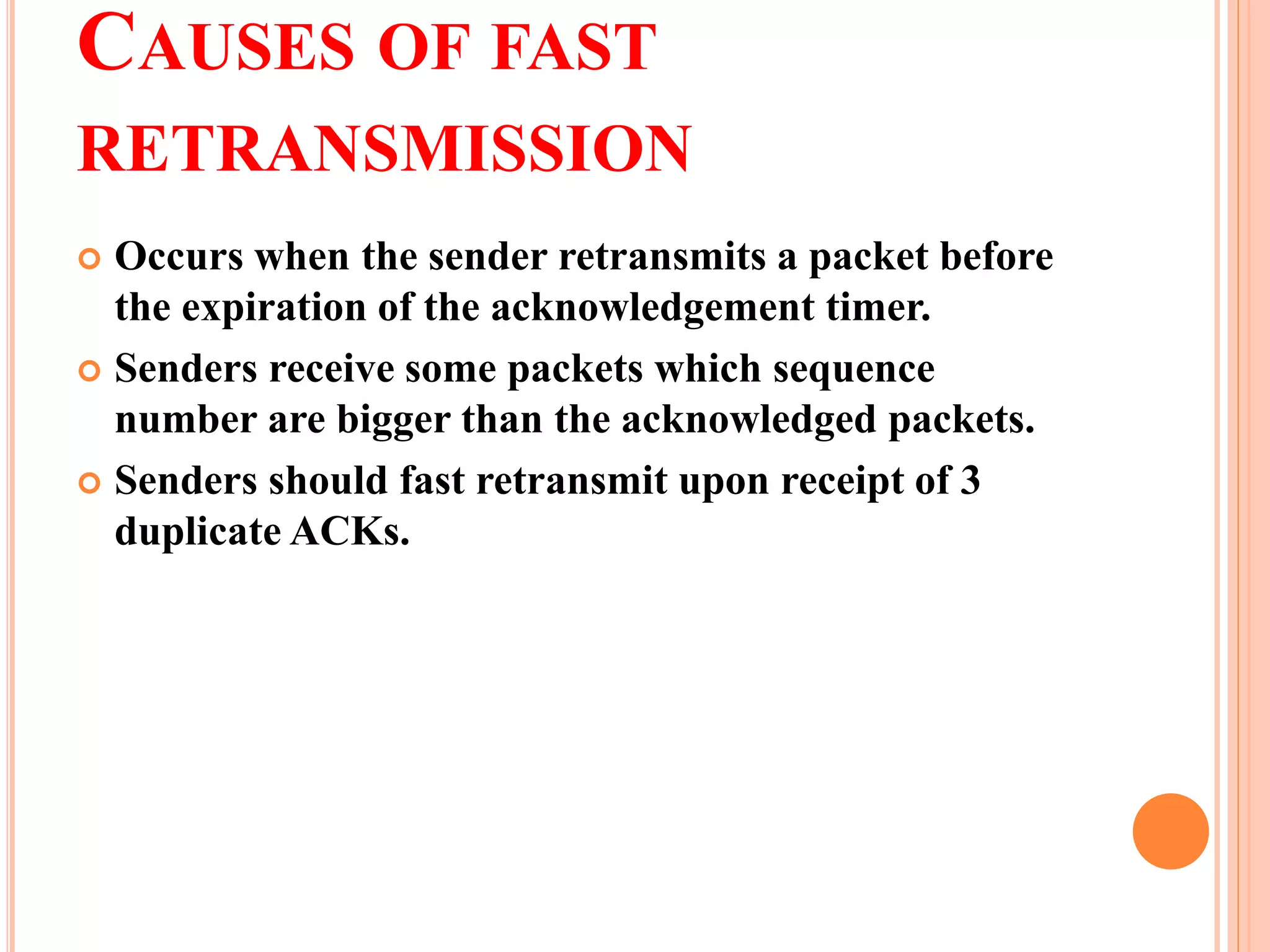Congestion control, slow start, fast retransmit | PPTX