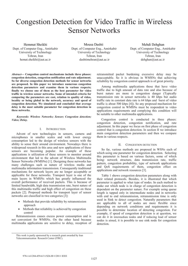 Congestion detection for video traffic | PDF