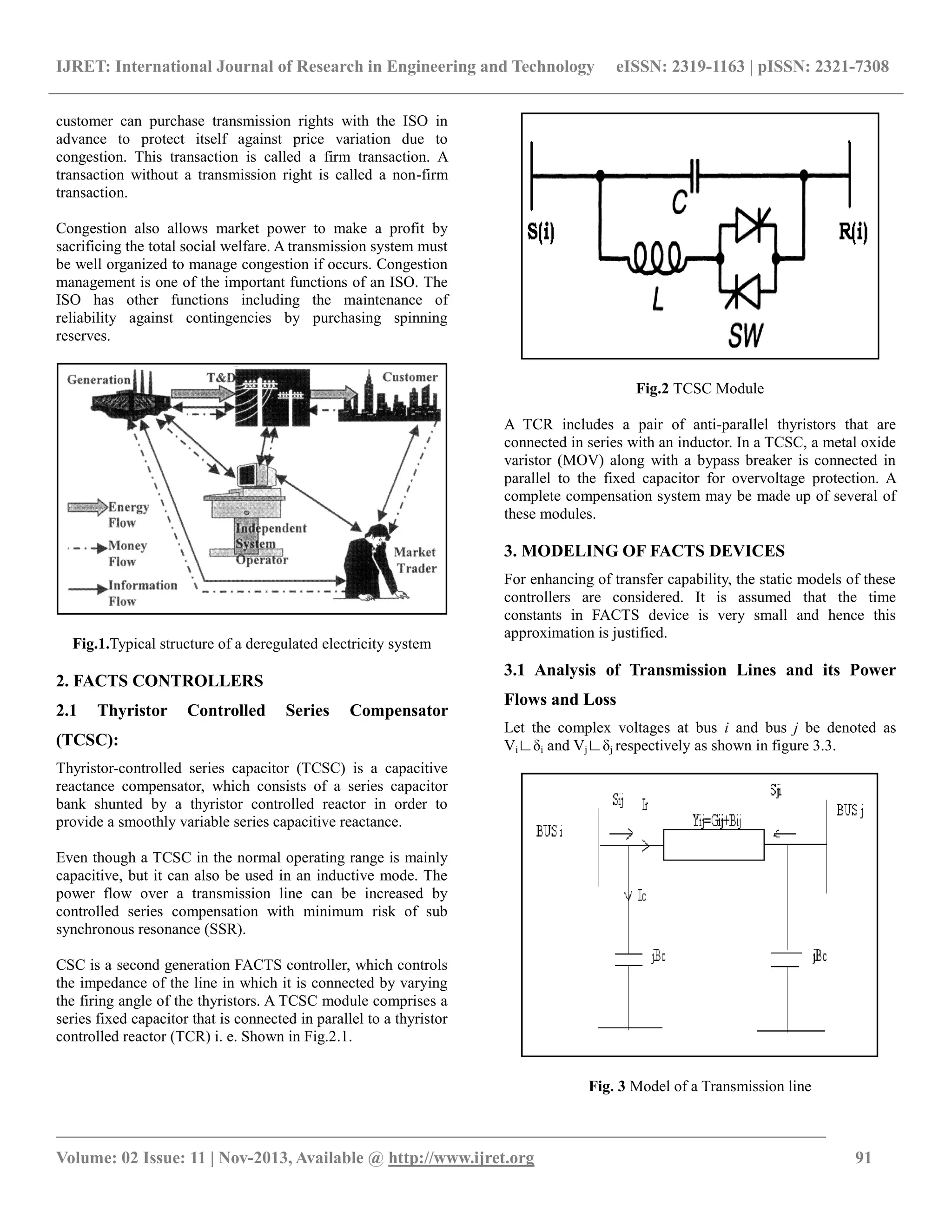 Congestion Management Using Facts Devices In Deregulated Power System Pdf