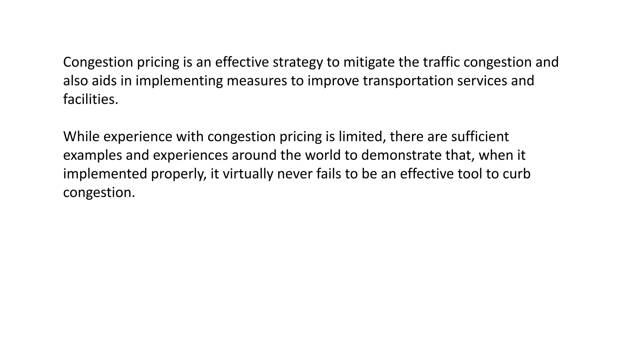 theory on Congestion pricing implementation | PPTX