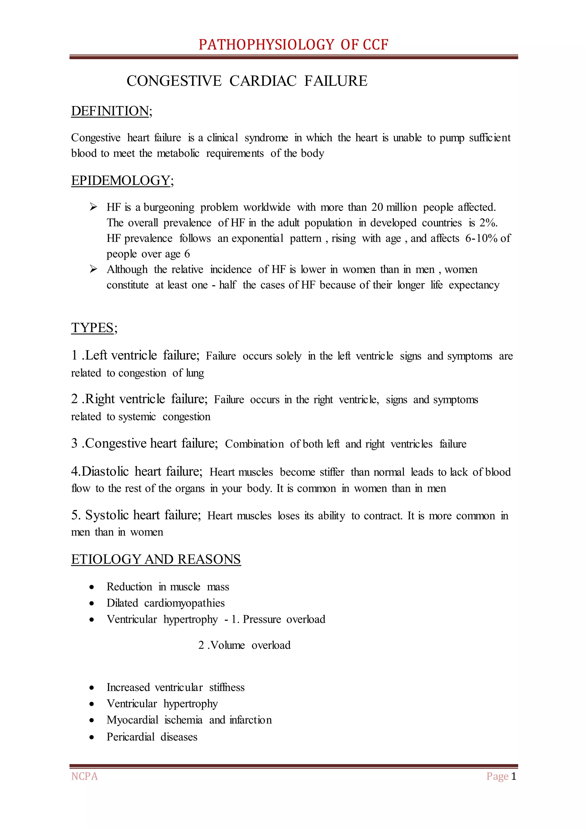 Congestive cardiac failure | DOCX