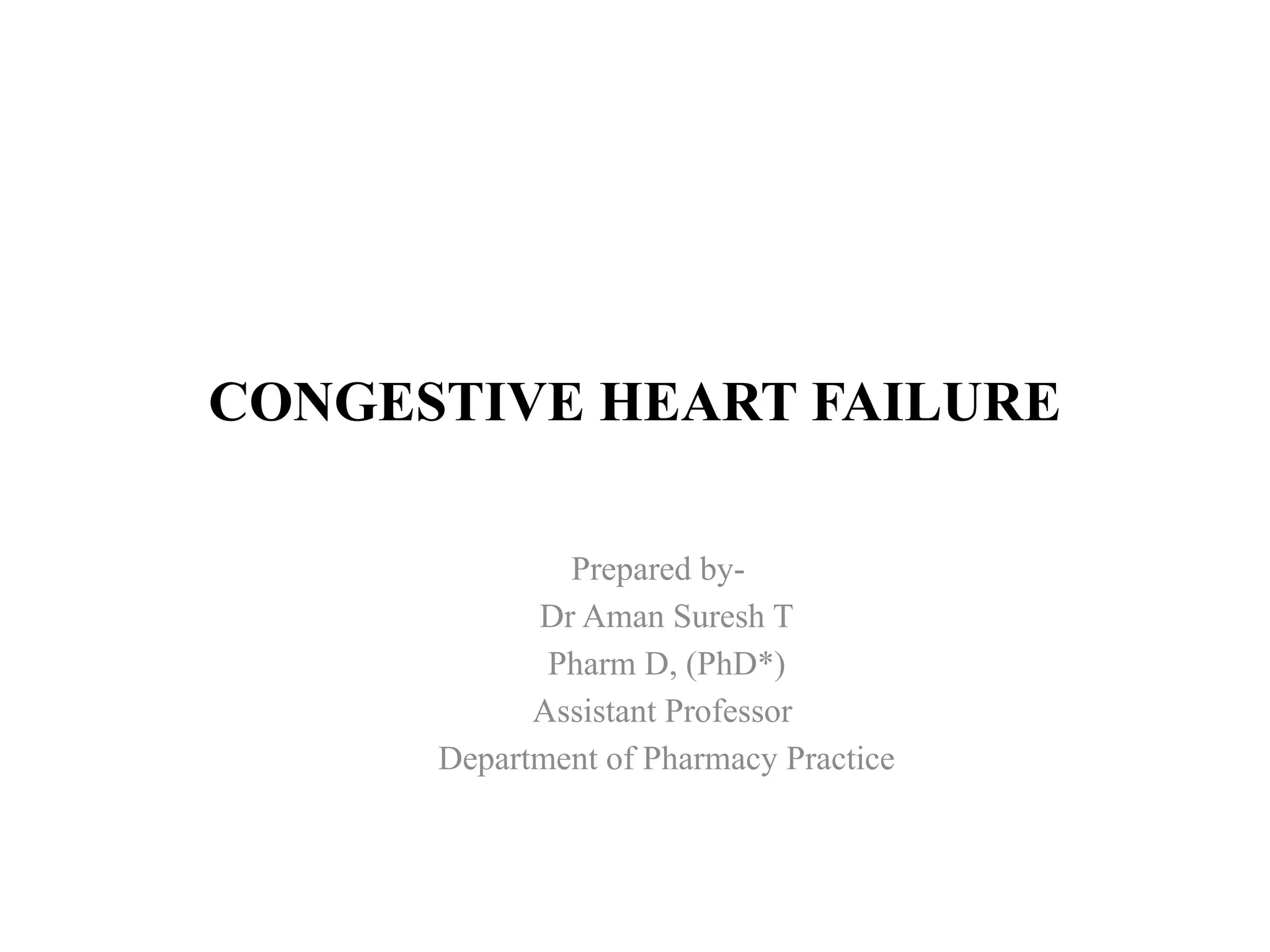 Congestive Heart Failure Pathophysiology | PPT