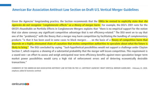 Conglomerate effects of mergers – James Langenfeld – June 2020 OECD ...
