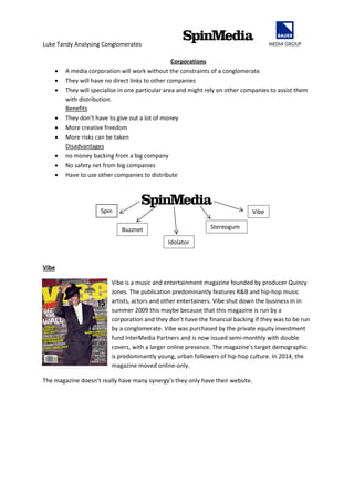 Conglomerate/corporation | PDF | World/International Music | Music