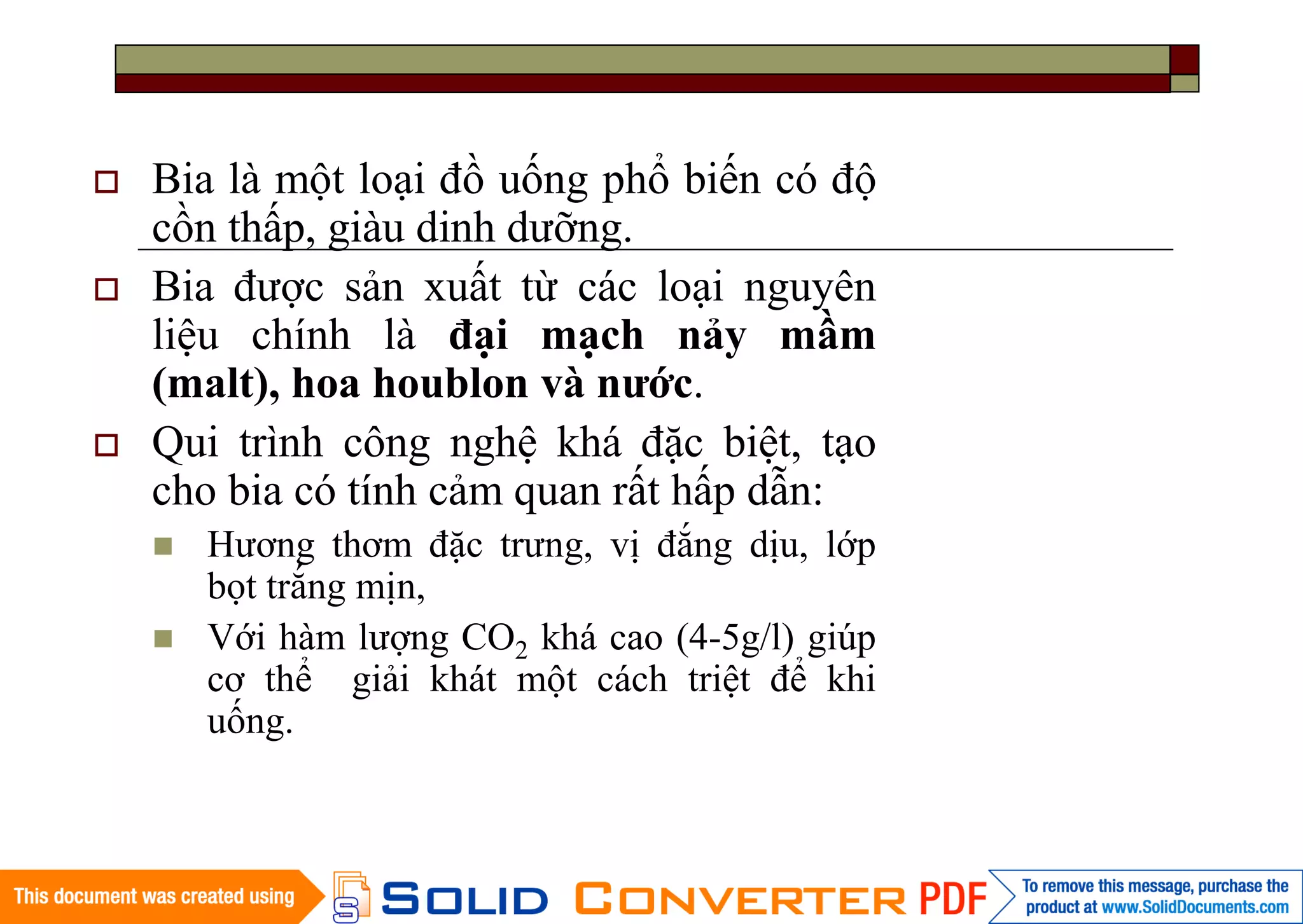 Công nghệ lên men bia | PDF