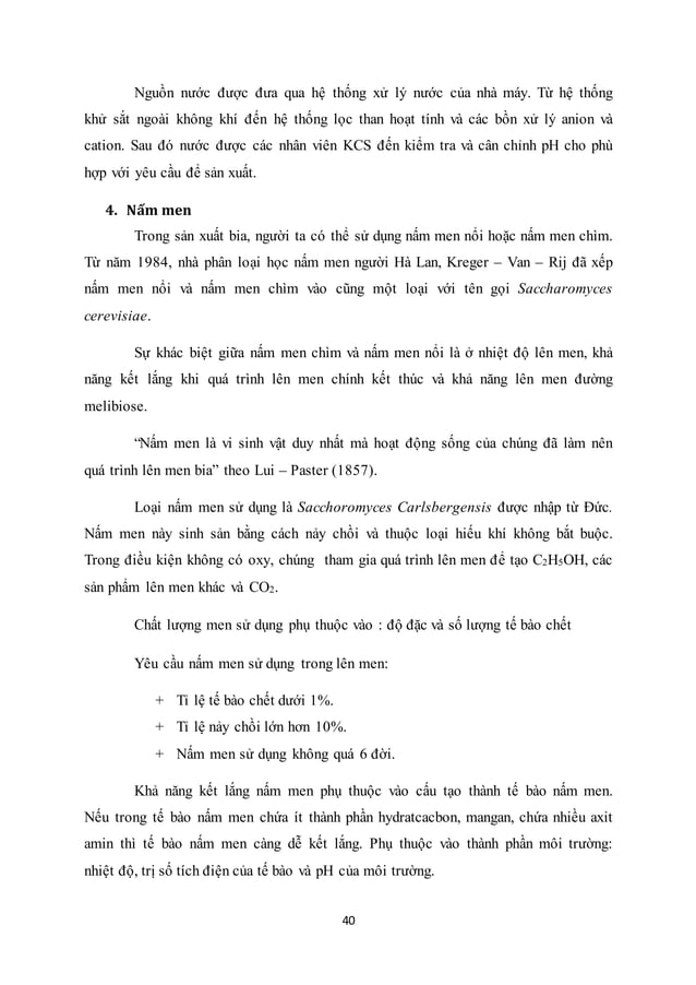 Công nghệ sản xuất bia, Quy trình sản xuất bia, HAY! | DOCX