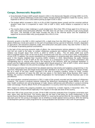 Congo democratic republic (drc) country note | PDF | Commodities | Economy