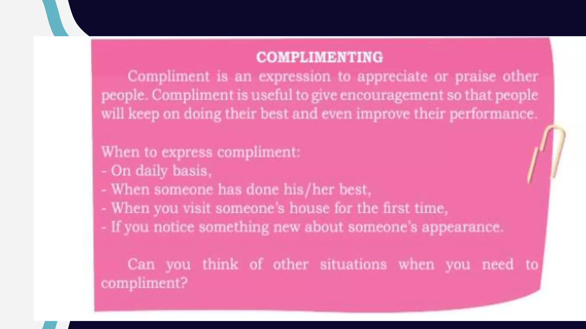 Congratulating and complimenting others | PPTX