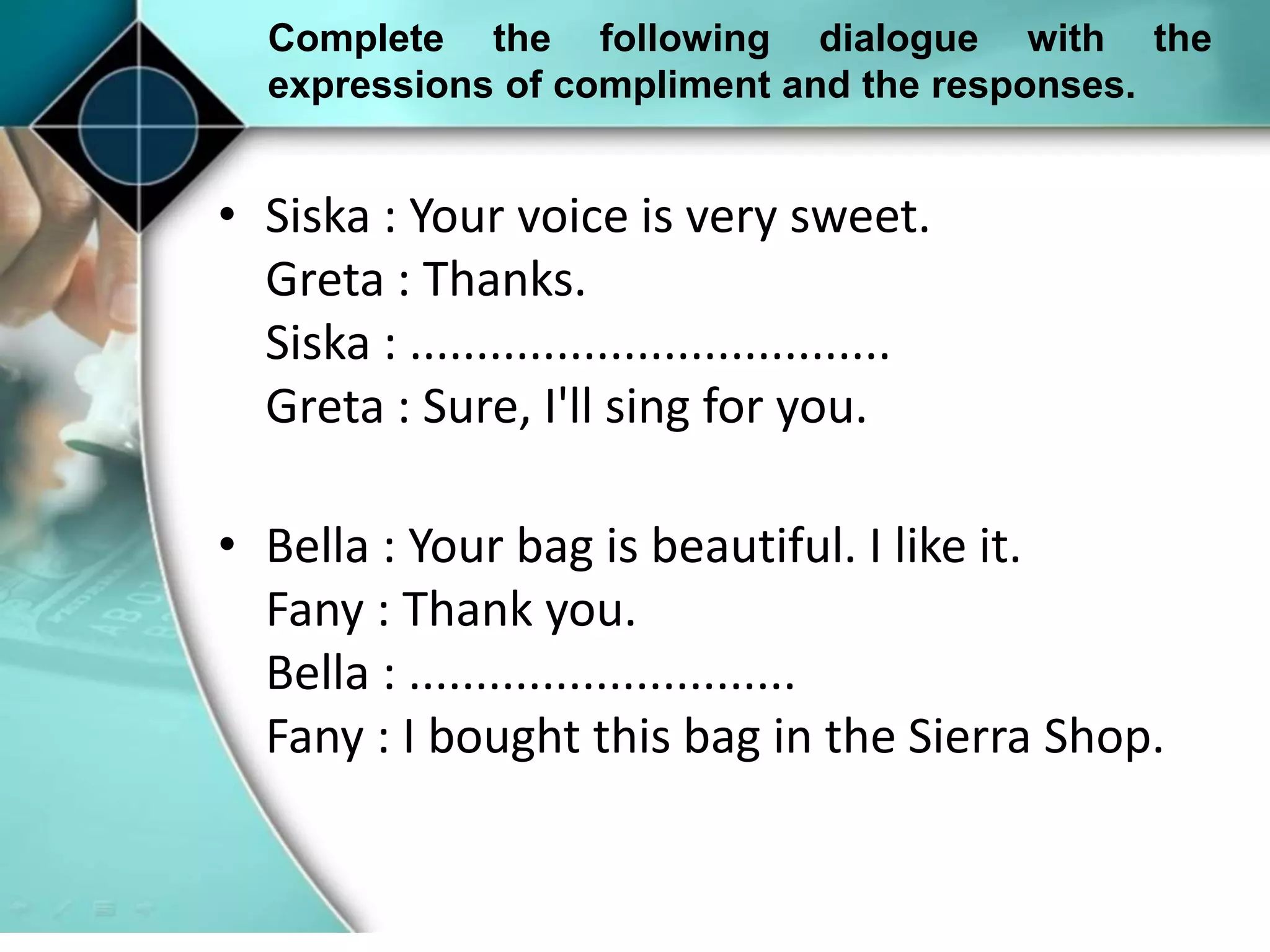 Congratulating and complimenting others | PPTX