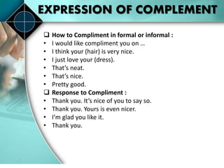Congratulating and complimenting others | PPTX
