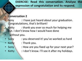 Congratulating and complimenting others | PPTX