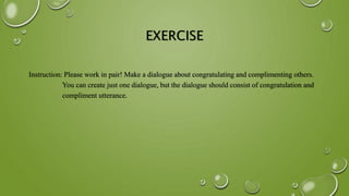 Congratulating and complimenting others | PPTX